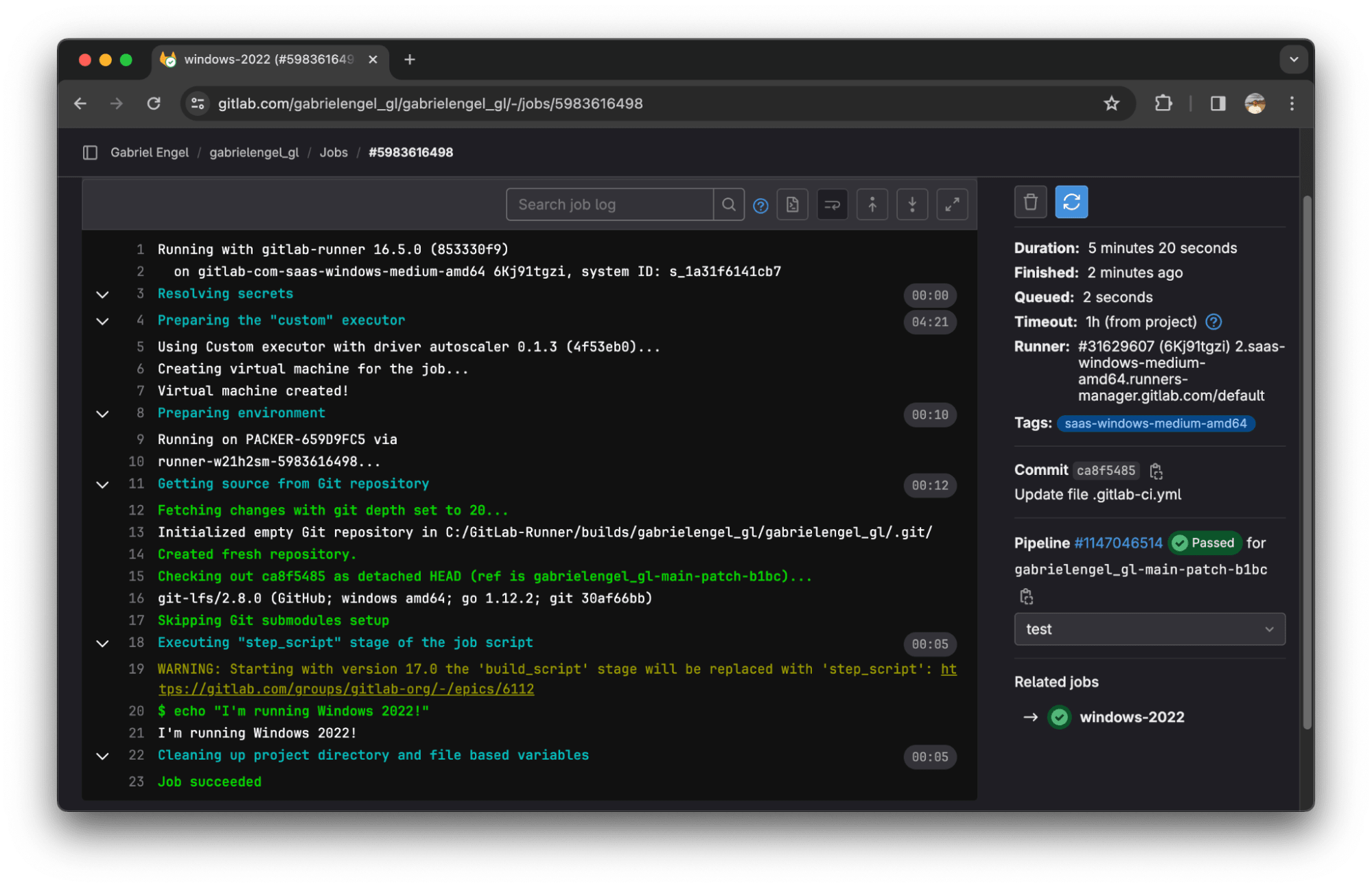 Windows 2022 support for GitLab SaaS runners now available